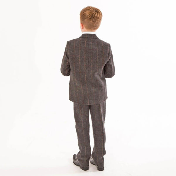 Peaky Rascals - Grey Tweed Check 5 Piece Boys Suit